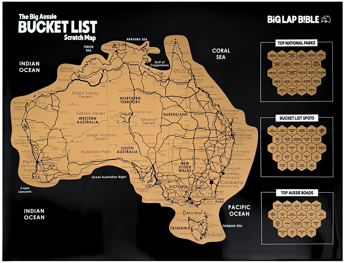 The Big Aussie Bucket List Scratch Map – Sydney4x4