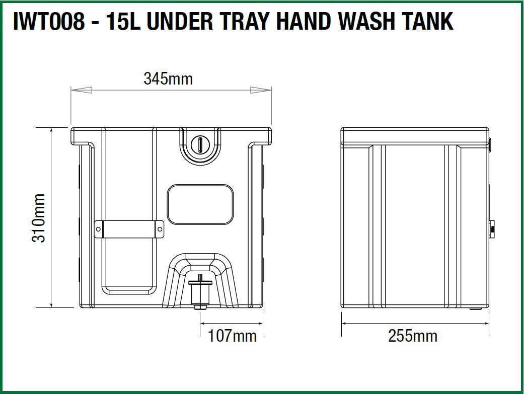 15L Under Tray Hand Wash Tank - (345 X 255 X 305MM) – Sydney4x4